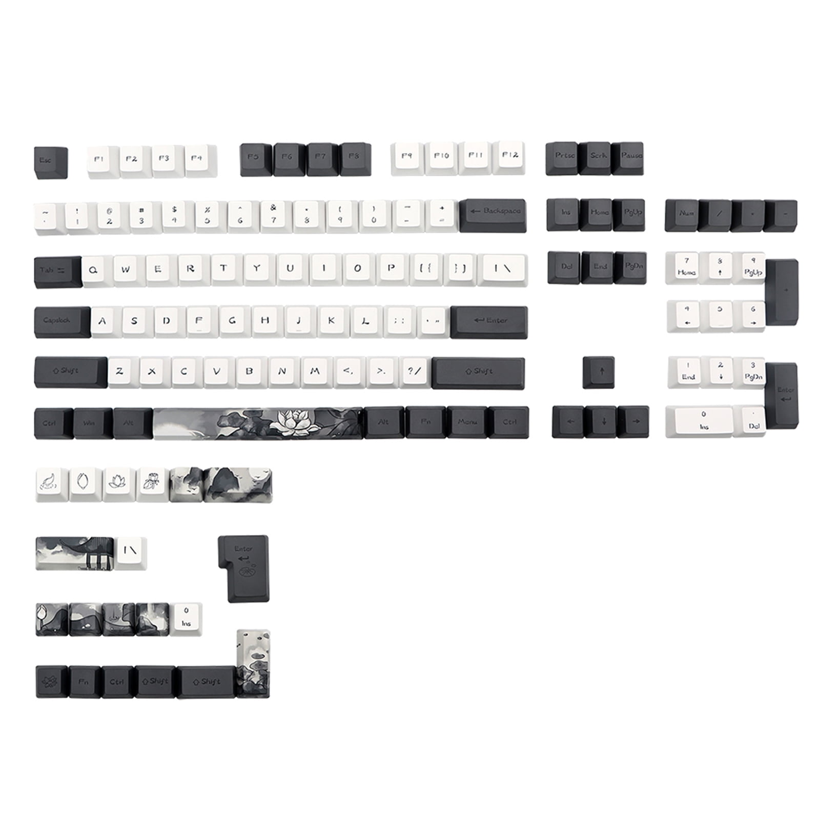 FEITIANWUGONG 124 Keys Customized for Key Dye Subbed Keycap OEM Profile ...