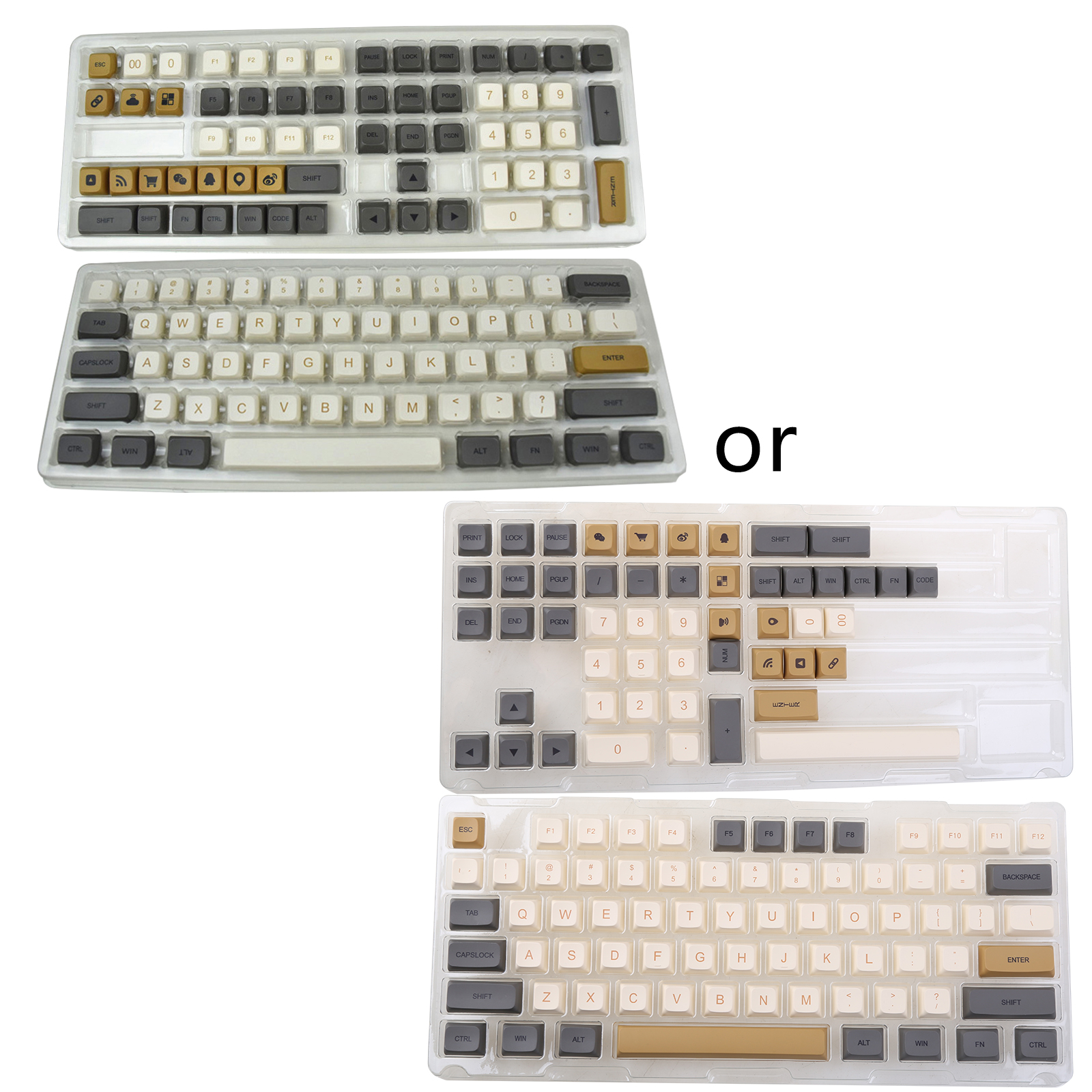 FEITIANWUGONG 125pcs Glossy Keys Dye Sublimation XDA Profile Keycaps ...