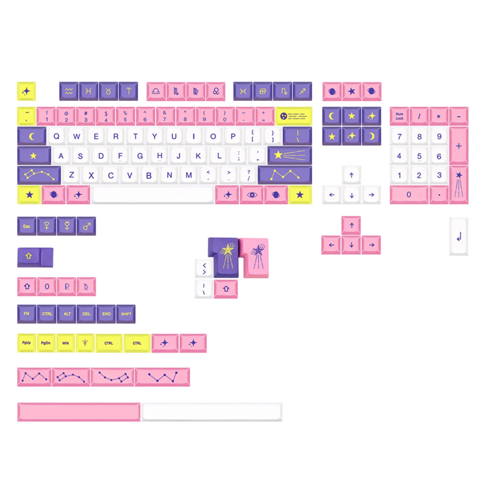 FEITIANWUGONG 143 Keys XDA Profile Keycaps Dye Sub Keycap Set for ...
