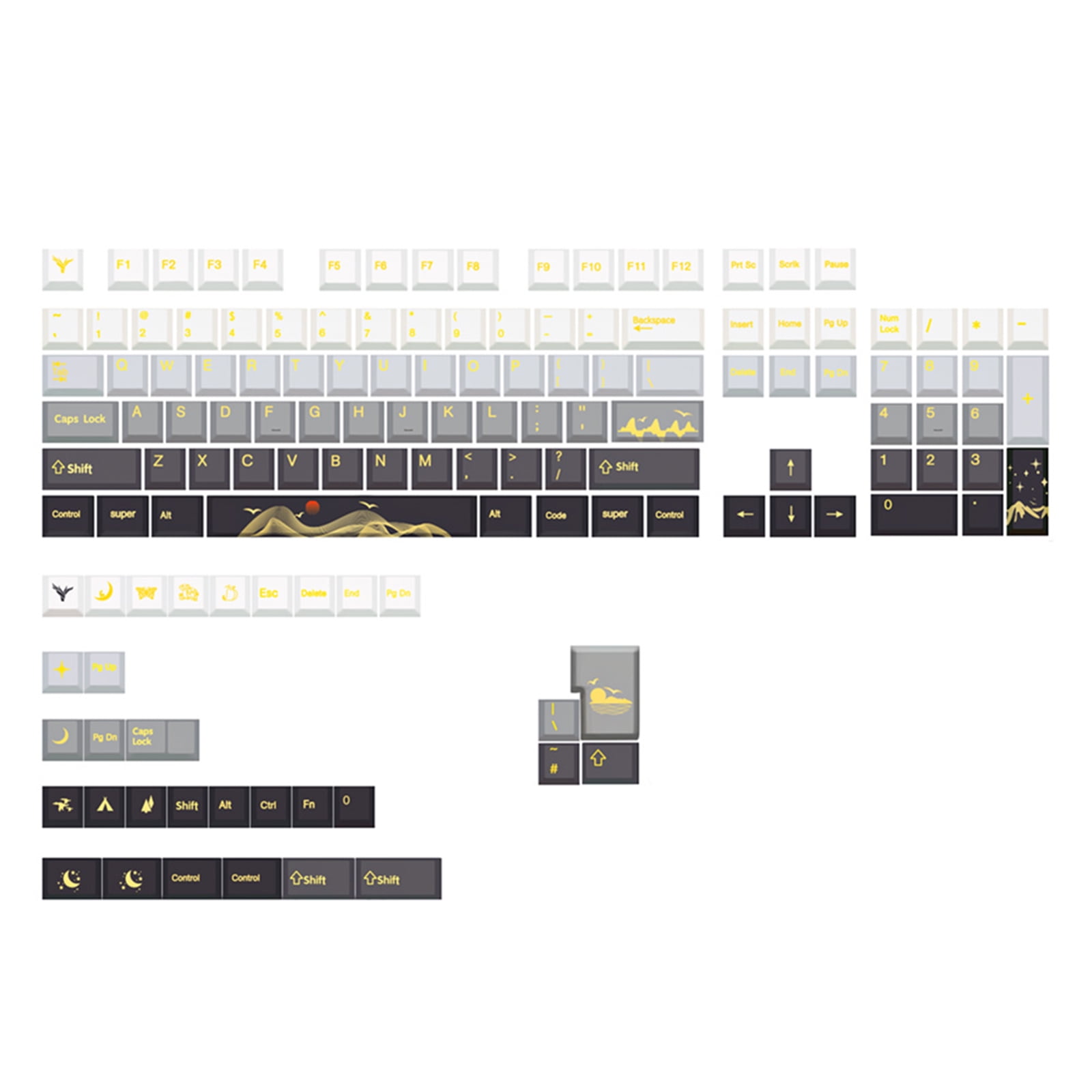 FEITIANWUGONG Keycaps 136 Keys Cherry-Profile DYE-SUB Keycap for ...