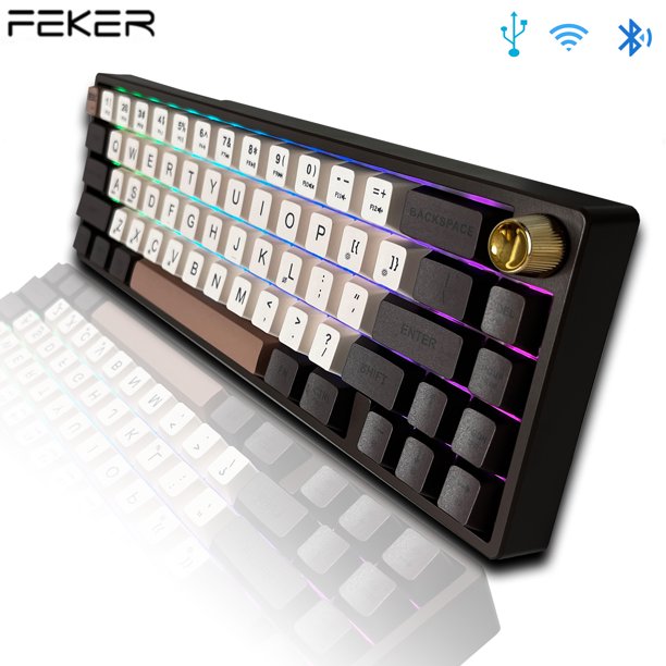 FEKER IK65 68 Keys Mechanical Gaming Keyboard 60% RGB Programmable ...