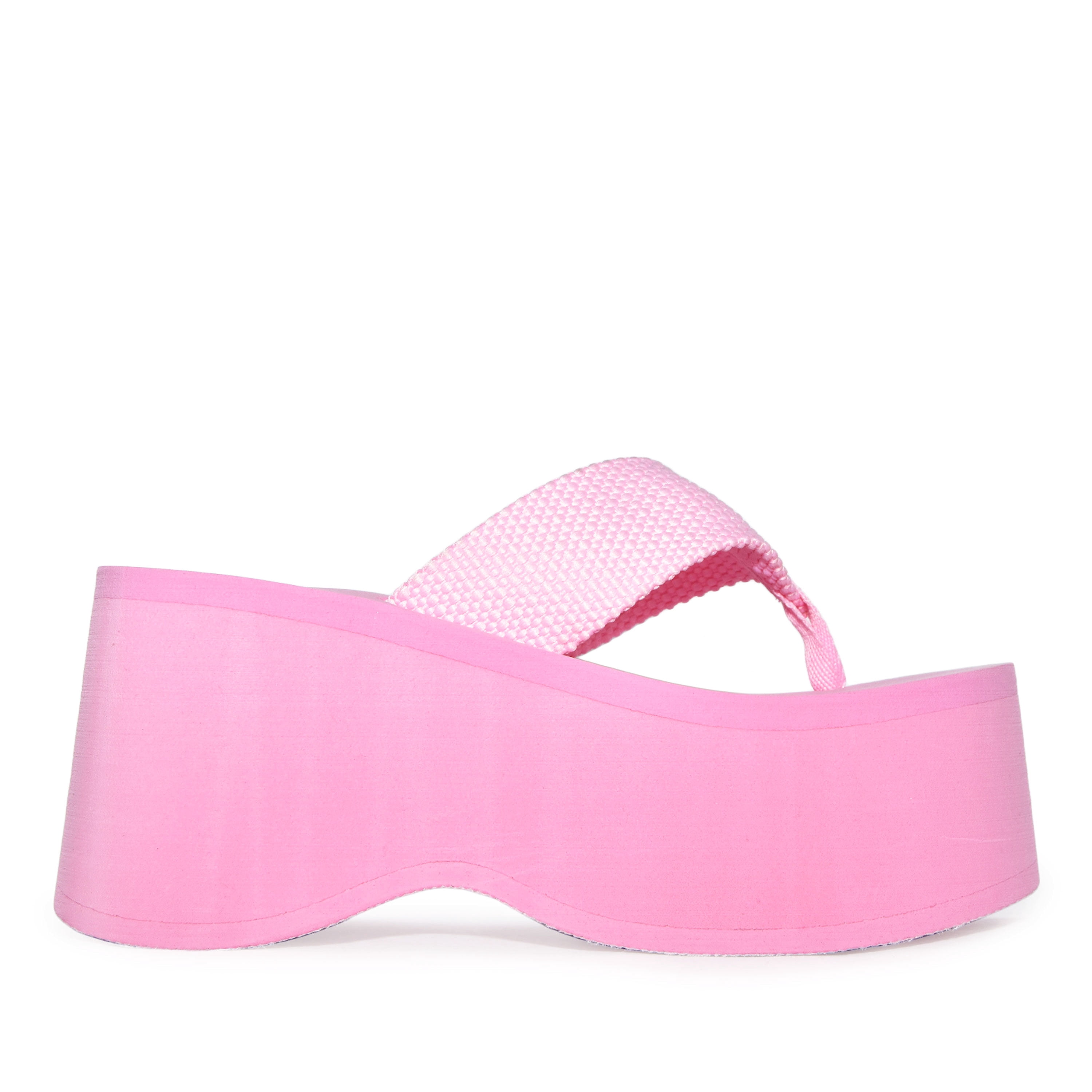 FELDA-01 Ultra-High Platform Wedge Foam Flip Flop Sandals (Pink, 10 ...