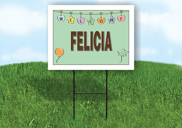 FELICIA WELCOME BABY GREEN 18 in x 24 in Yard Sign Road Sign with Stand ...