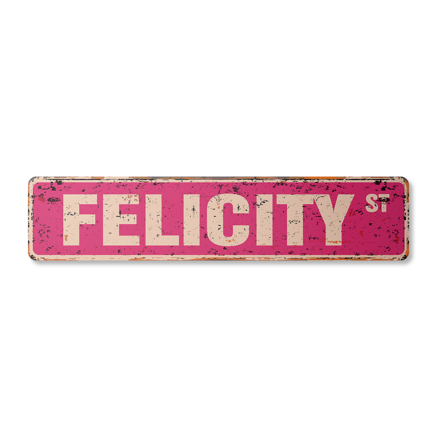 FELICITY Vintage Plastic Street Sign Childrens Name Room Sign | Indoor ...
