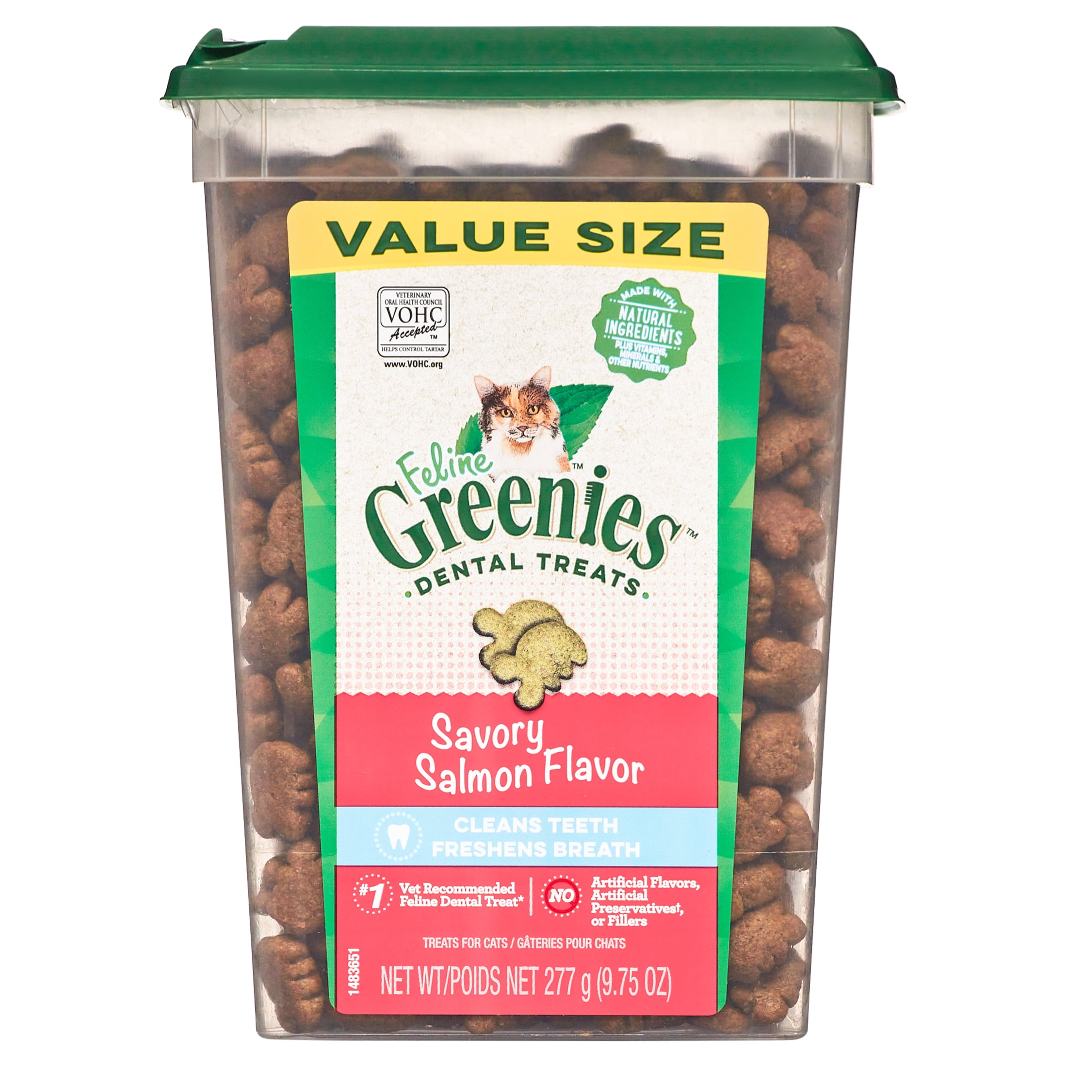 Greenies Feline Dental Treats, Savory Salmon Flavor, Teeth Breath ...
