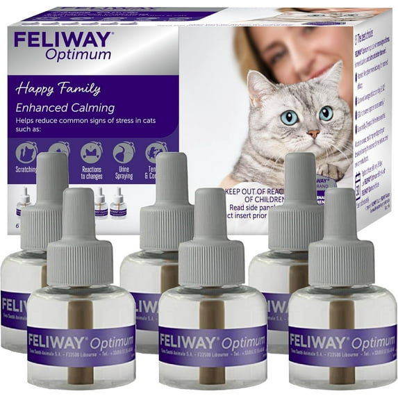 FELIWAY Optimum 6 x 30 Day Cat Calming Refills for Pheromone Diffuser ...