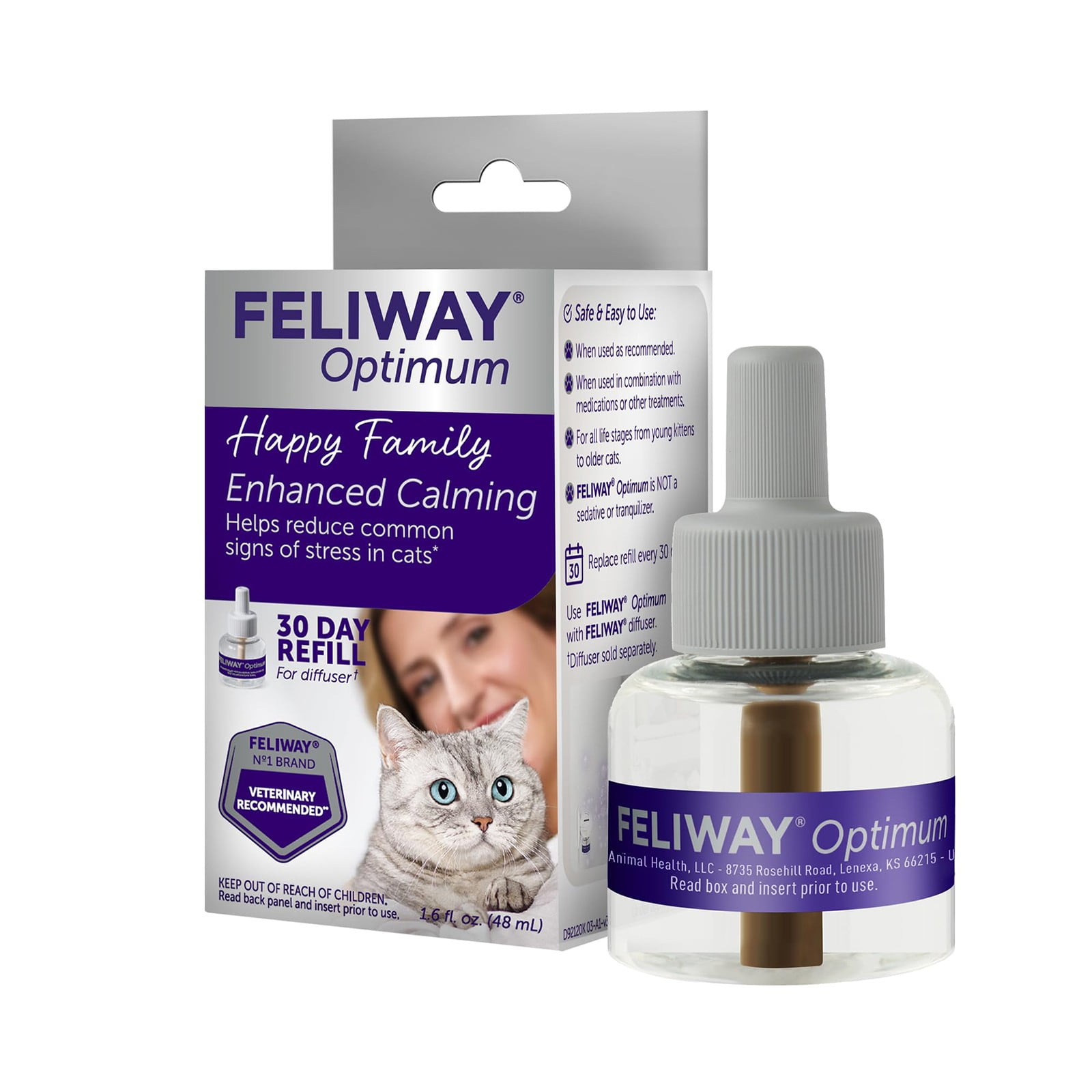 FELIWAY Optimum Enhanced Calming Pheromone 30-Day Diffuser Refill for ...