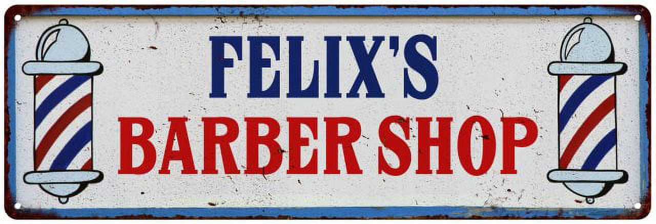 FELIX'S Barber Shop Hair Salon Gift Metal Sign Retro 6x18 206180031169 ...