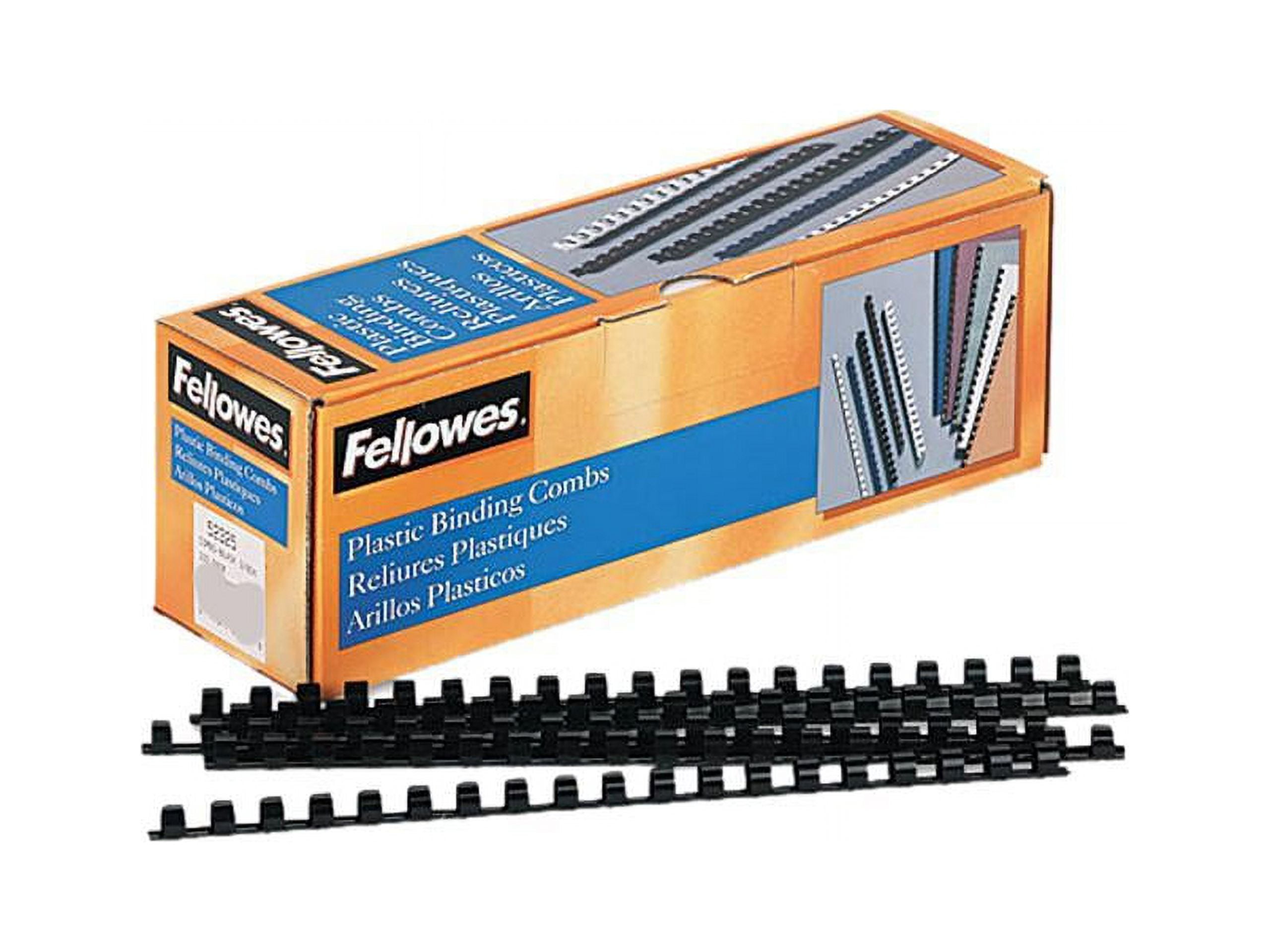FELLOWES 52325 3/8" Professional Plastic Binding Combs, 100pk (Black) for 19-ring comb-binding ...