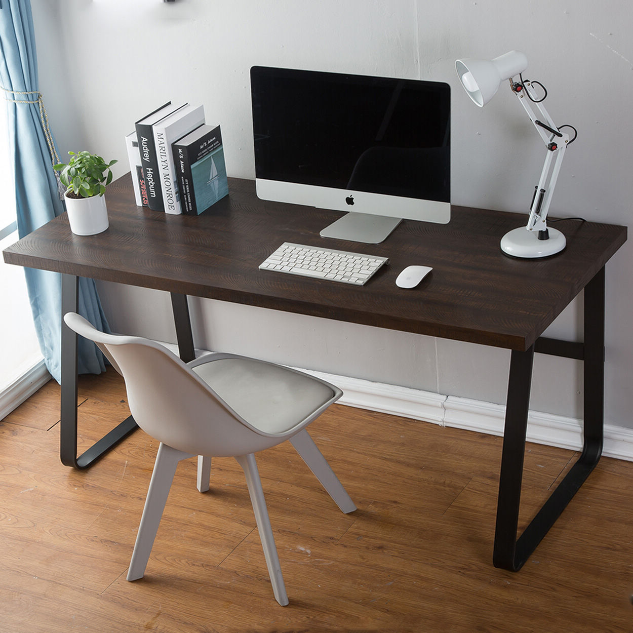 Furinno Turn-N-Tube Computer Desk with Top Shelf, Espresso/Black ...
