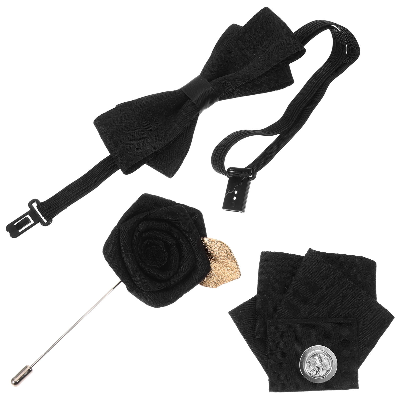 FELTECHELECTR 1 Set Black Lapel Pin and Handkerchief for Men's Suits ...