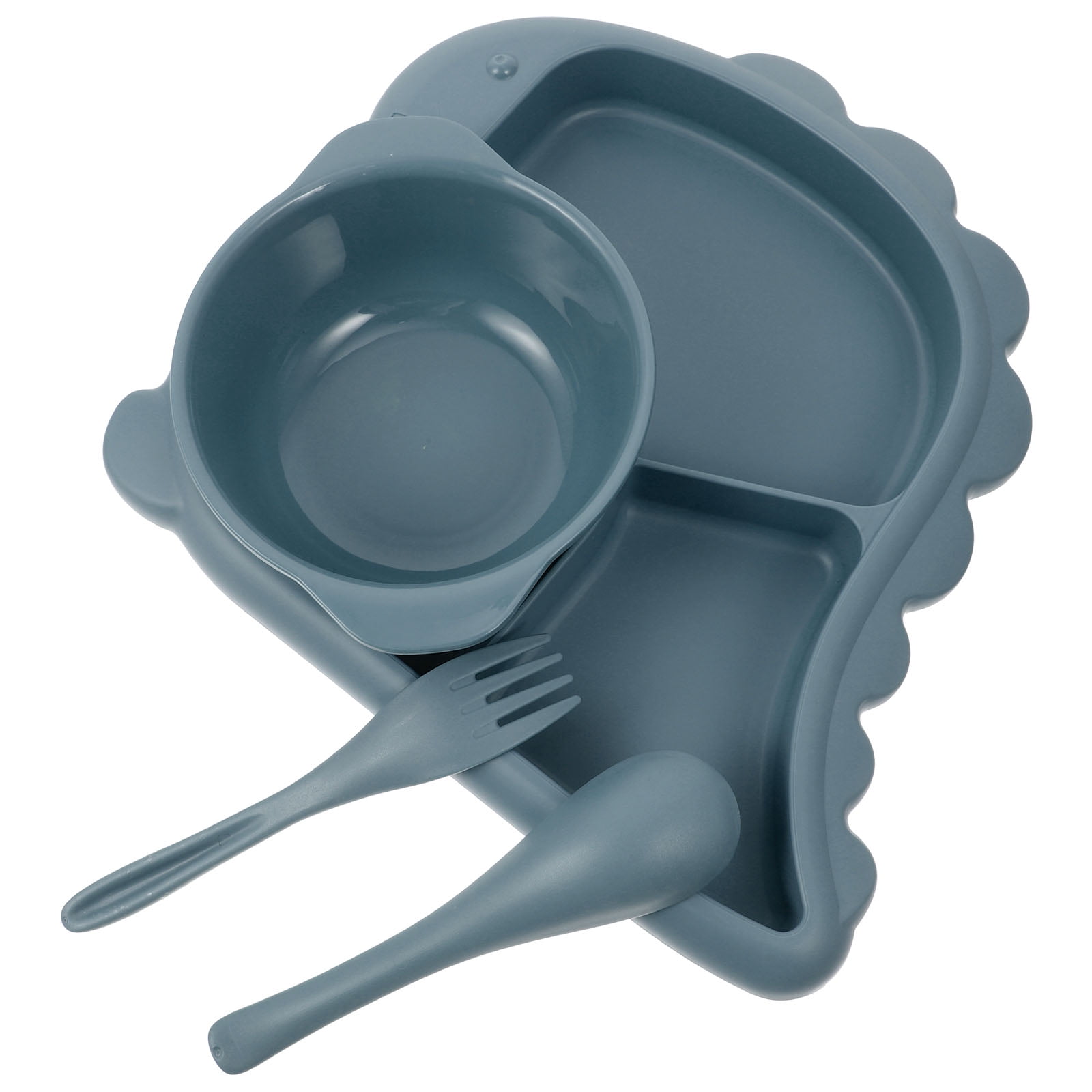 FELTECHELECTR 1 Set Dinosaur Divided Plate Tableware With Bowl Fork ...