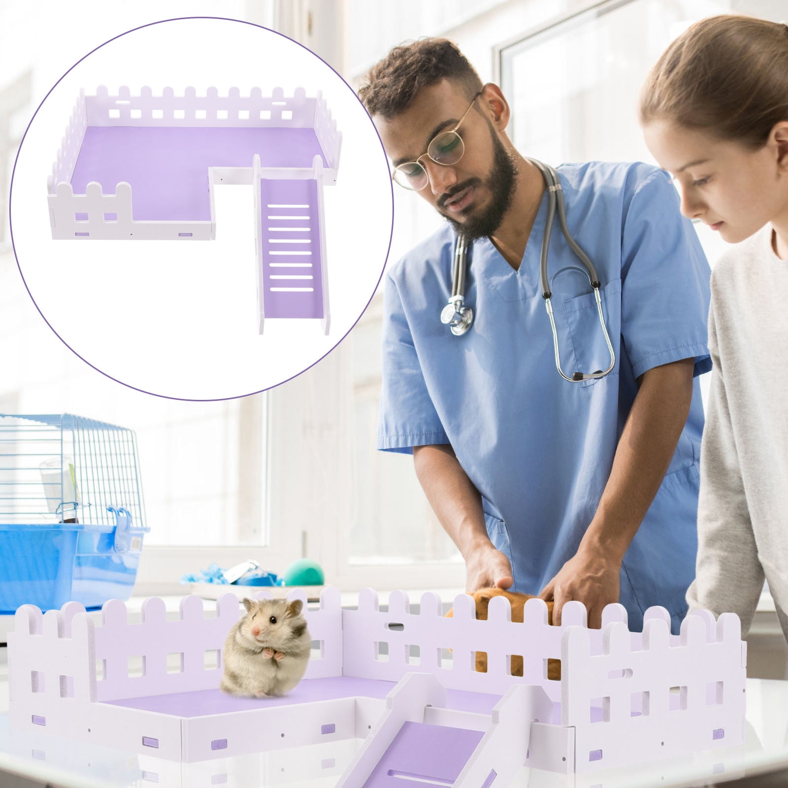 FELTECHELECTR 1 Set Hamster Enclosure Platforms PVC Climbing Resting ...