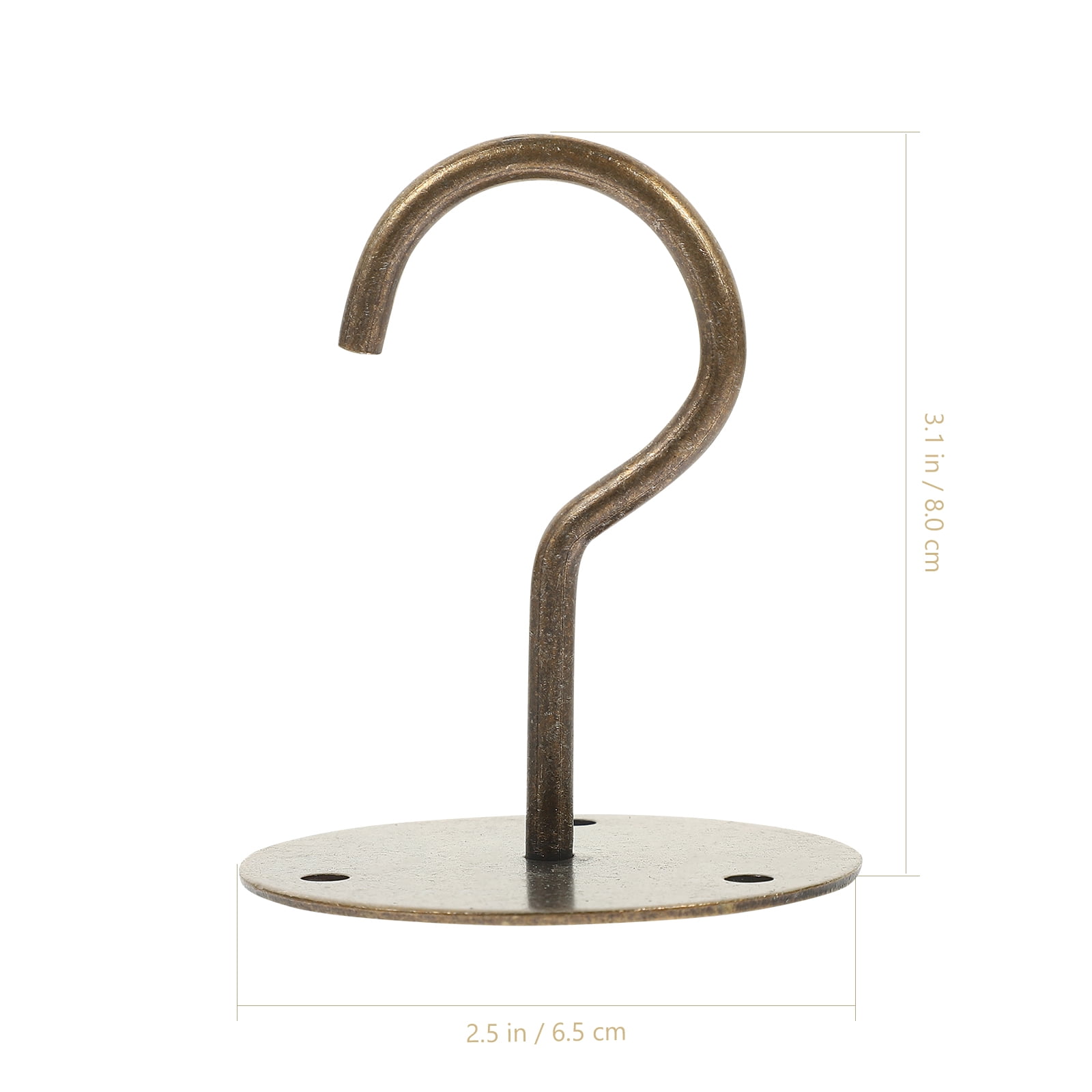 FELTECHELECTR 1 Set Metal Ceiling Hooks Brown Hooked Shape for ...