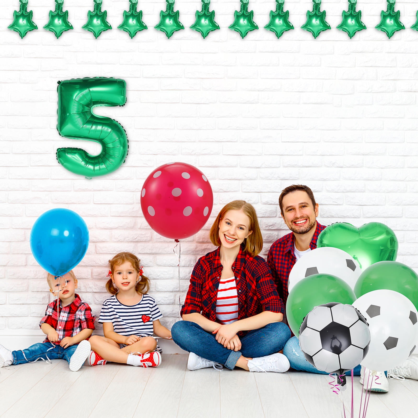 FELTECHELECTR 1 Set Soccer Party Prop Number Shape Balloons For Kids ...