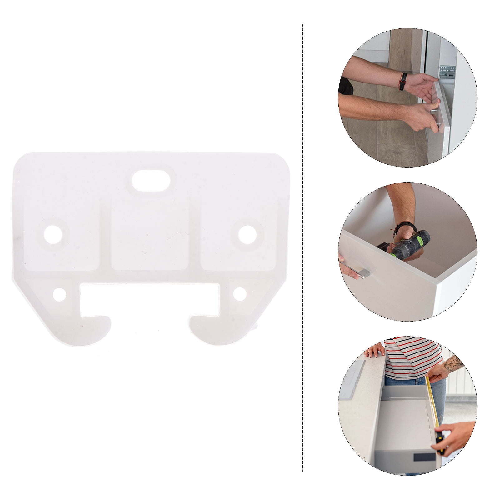FELTECHELECTR 10 Pcs Guides Plastic Latch Drawer Sliders Sliding Rail ...