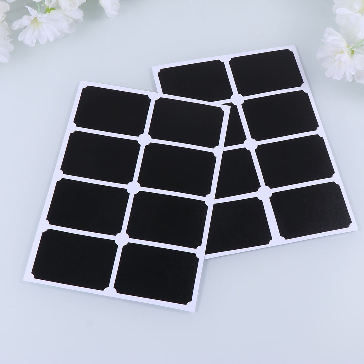 FELTECHELECTR 10 Sheets Black PVC Chalkboard Stickers for Jars and ...
