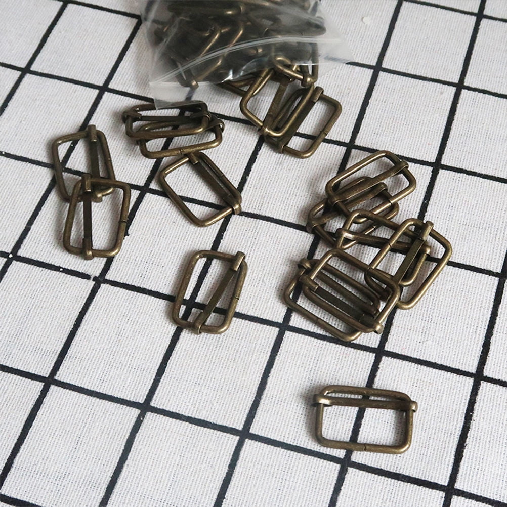 FELTECHELECTR 100Pcs Golden Metal Webbing Buckle for Clothes and ...