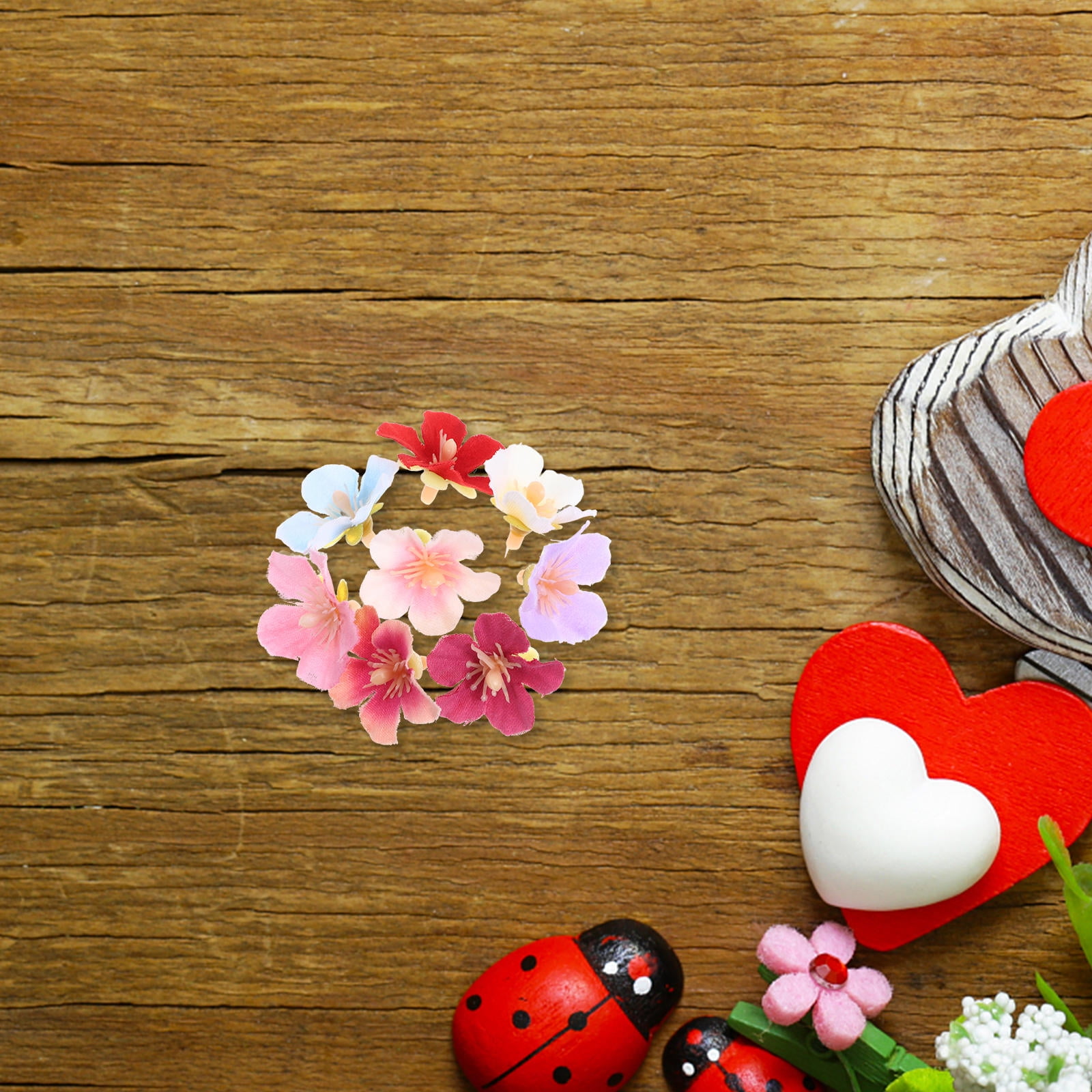 FELTECHELECTR 100Pcs Small Fake Flowers Assorted Color for Diy Crafts ...