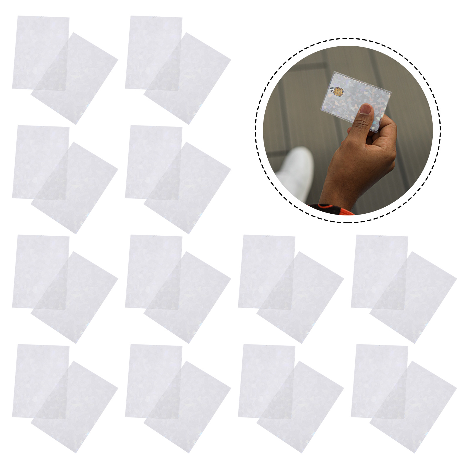 FELTECHELECTR 100Set Trading Card Protectors Rectangular Transparent ...