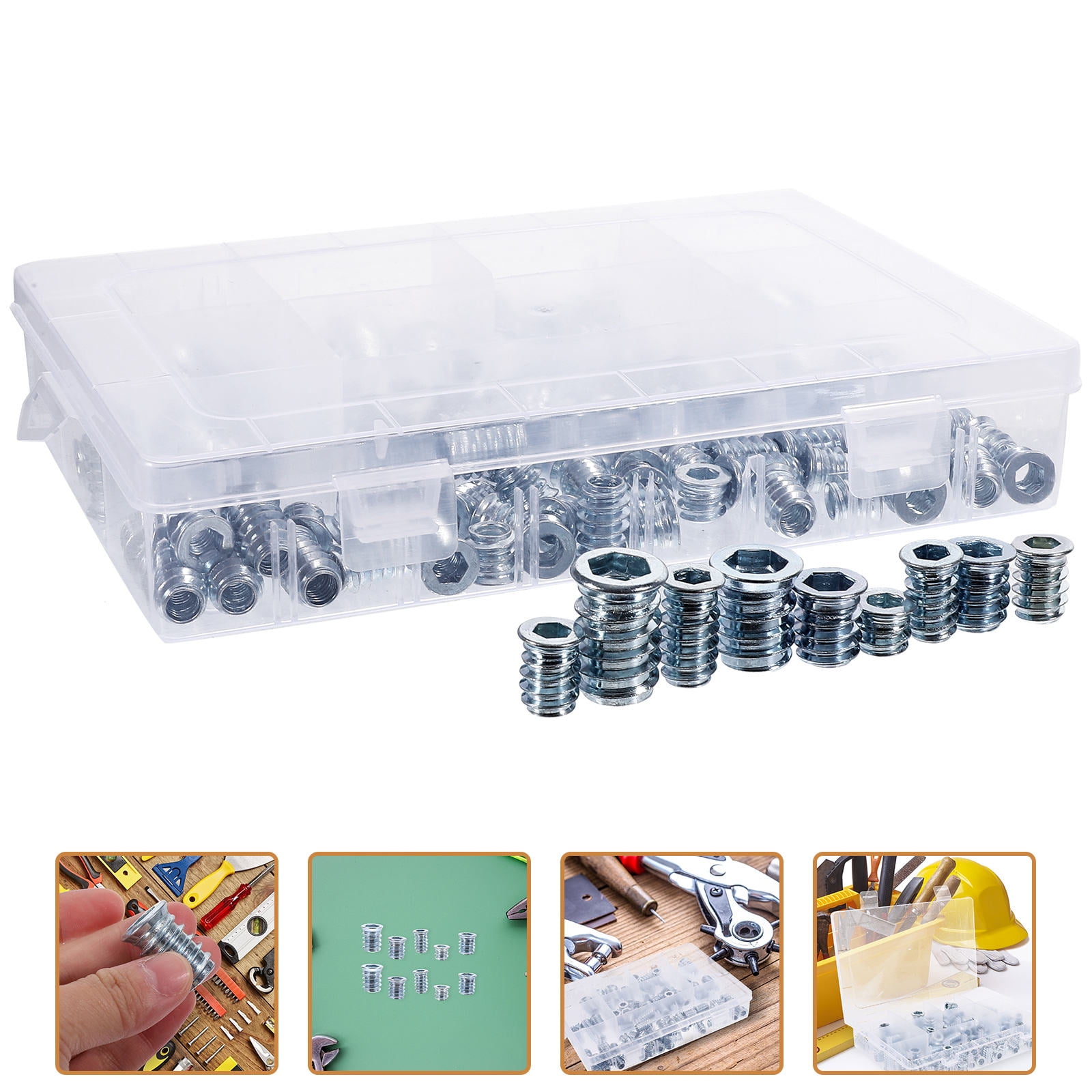 FELTECHELECTR 100pcs Wood Insert Nut Fastener Nut Connectors Nut ...