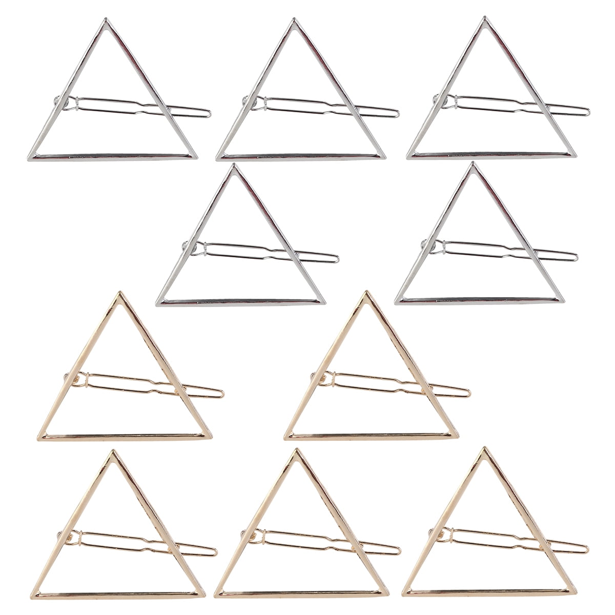 FELTECHELECTR 10Pack Metal Triangle Clip Simple Design For Girls ...