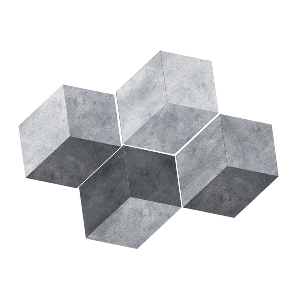 FELTECHELECTR 10Pack Self-Adhesive Wall Tile Stickers Grey PVC for ...