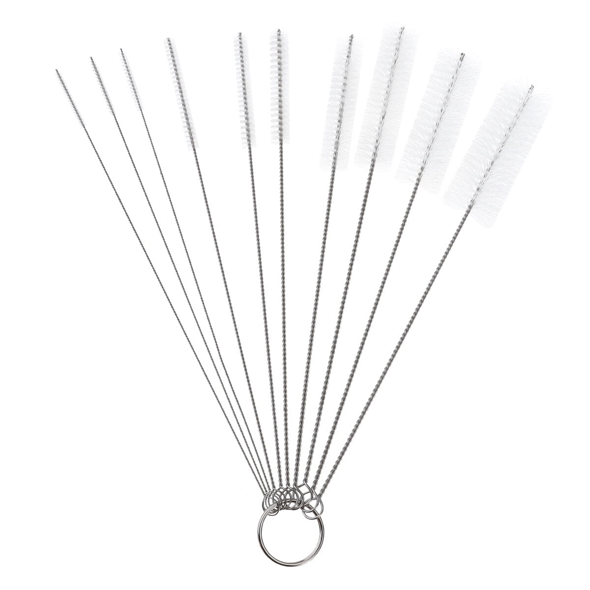 FELTECHELECTR 10Pcs Cylindrical Nylon Tube Brushes for Small Bottle ...