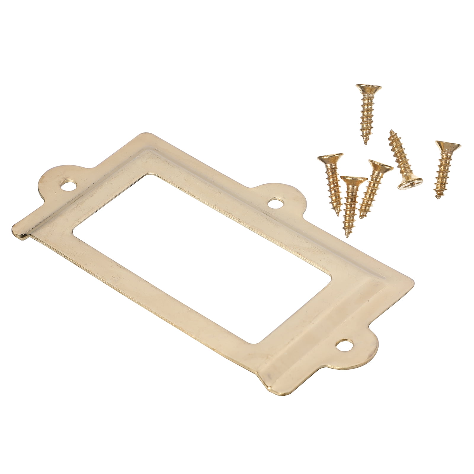 FELTECHELECTR 10Pcs Golden Iron Drawer Label Holders 4.2x2.4in ...