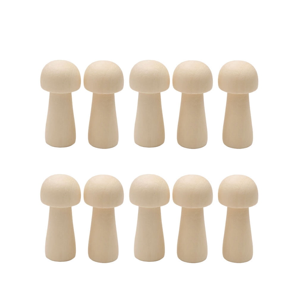 FELTECHELECTR 10Pcs Graffiti Puppet Kit Wooden Mushroom Head Sculpture ...