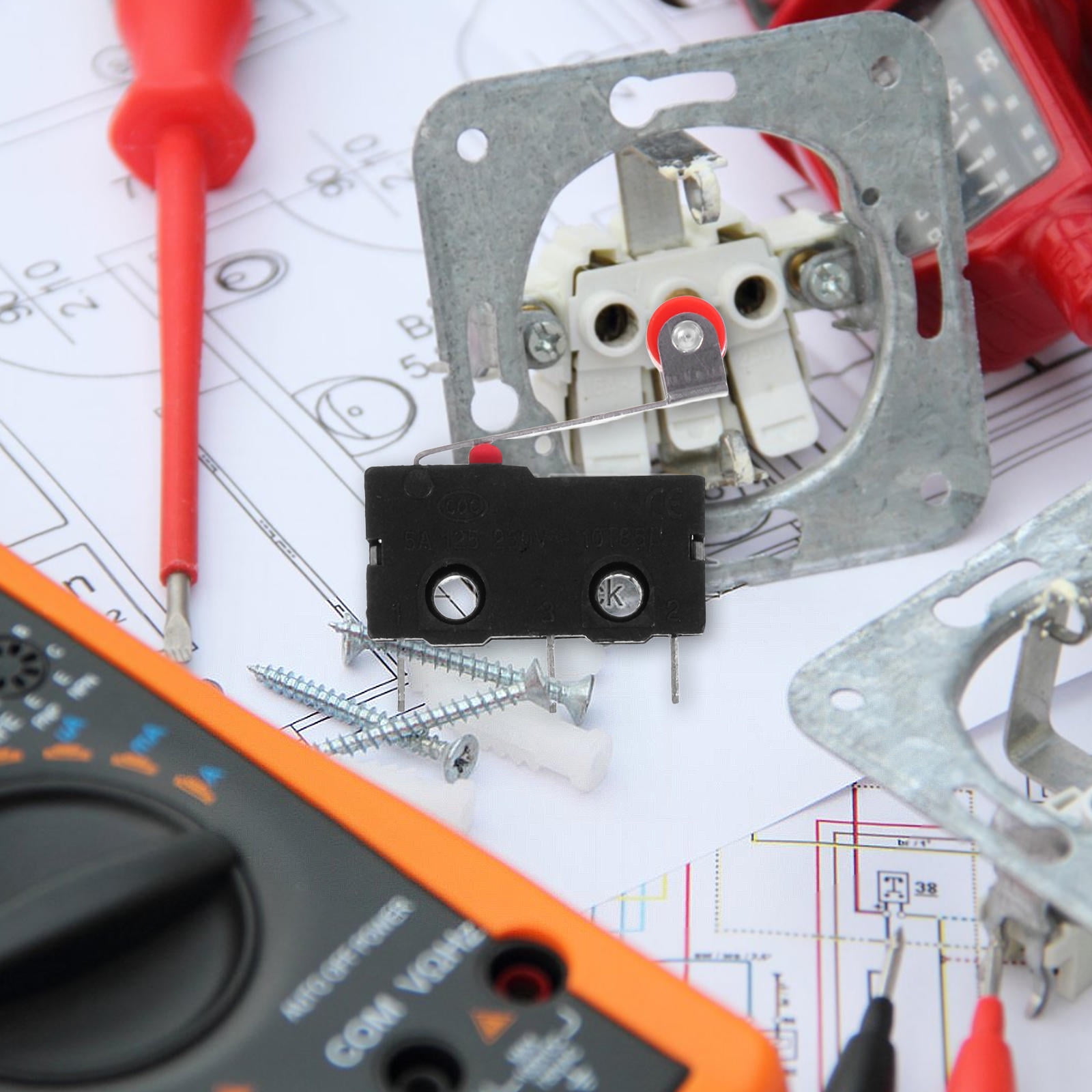 FELTECHELECTR 10Pcs Heavy Duty Micro Switch Spdt 1No 1Nc Momentary ...