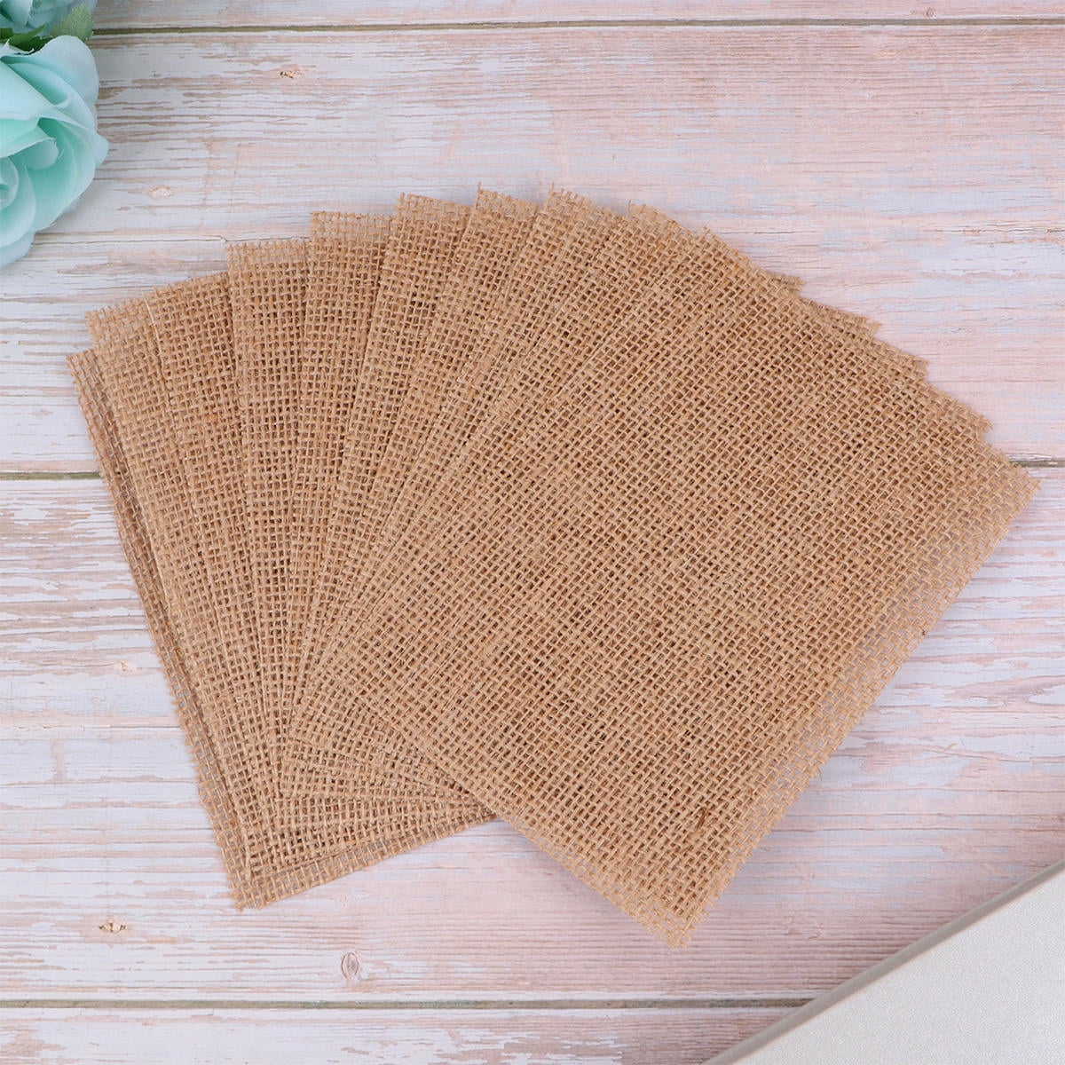FELTECHELECTR 10Pcs Hessian Burlap Placemat Heat Insulation for Dining ...