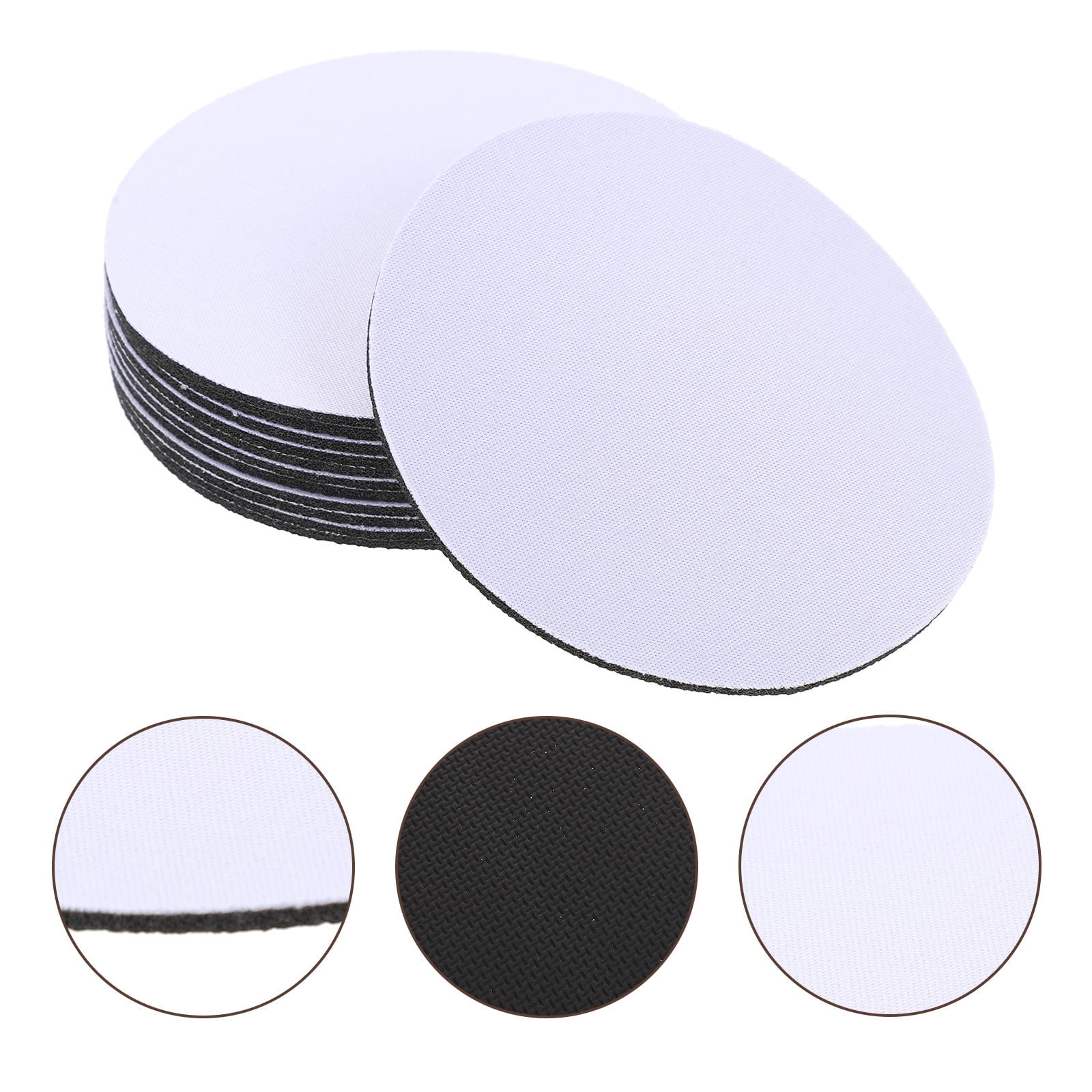 FELTECHELECTR 10Pcs Sublimation Coasters Blank Round White Rubber For ...
