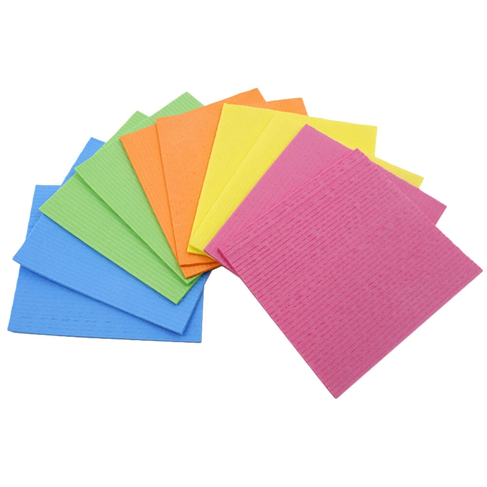 FELTECHELECTR 10Pcs Wood Pulp Cotton Dish Cloths For Washing Dishes In ...