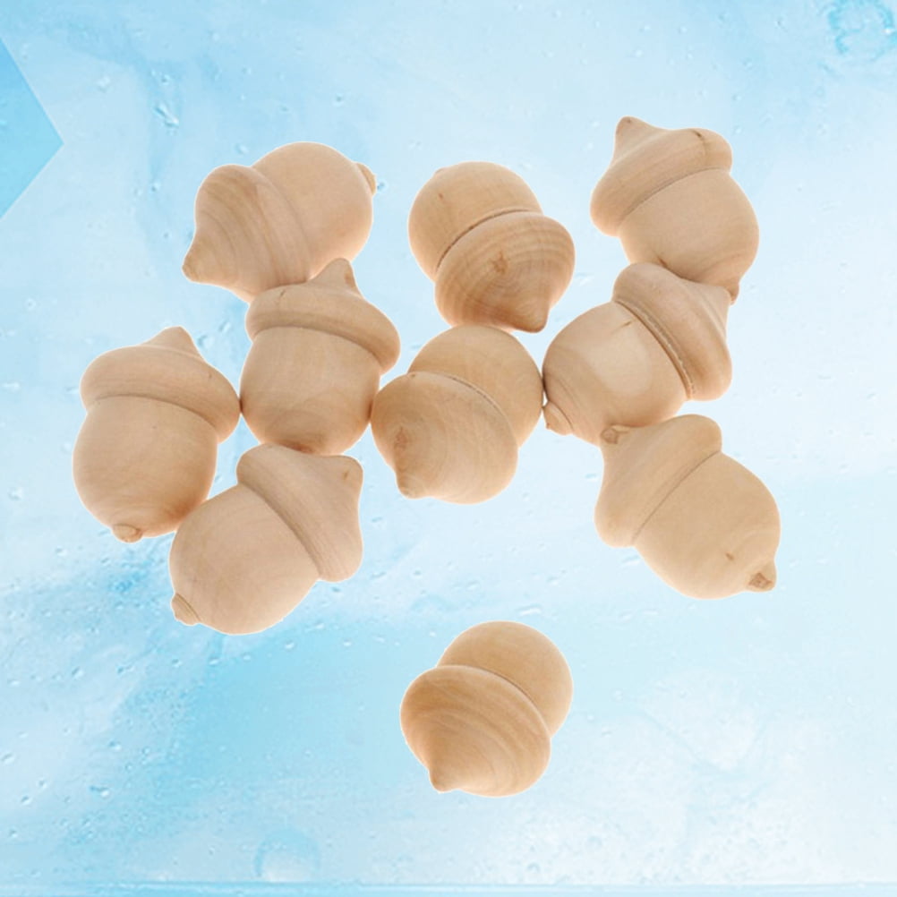 FELTECHELECTR 10Pcs Wooden Acorns for Creative Projects and Home ...