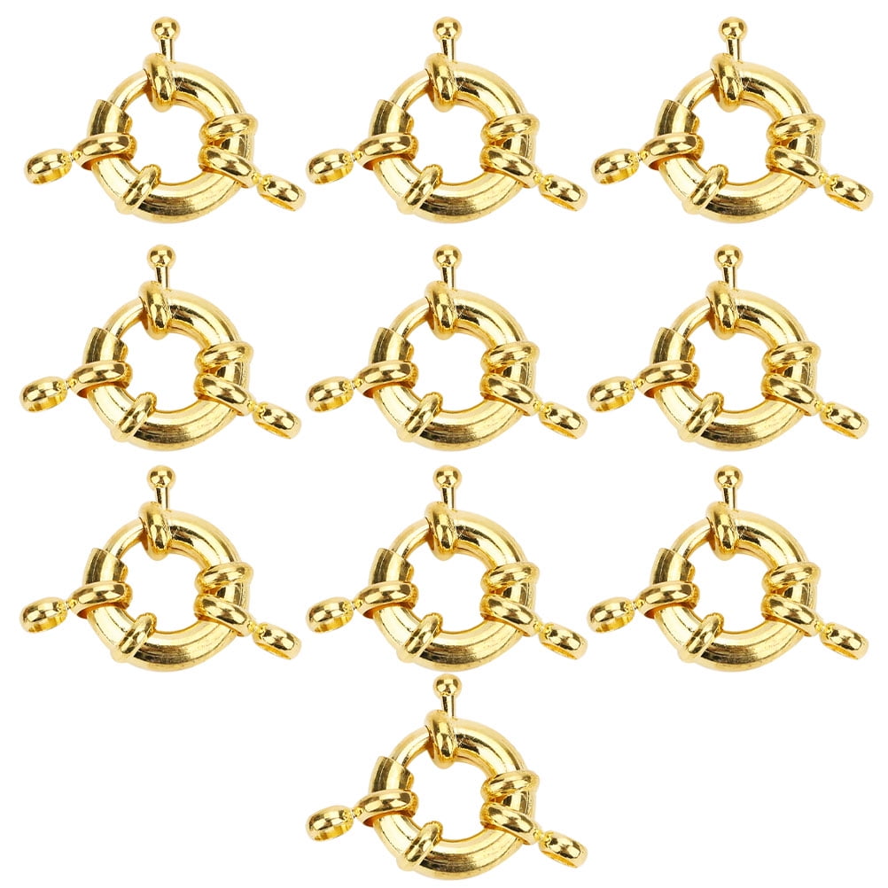 FELTECHELECTR 10Pcs Wrist Chain Clasp Finding Golden Iron Copper Q ...