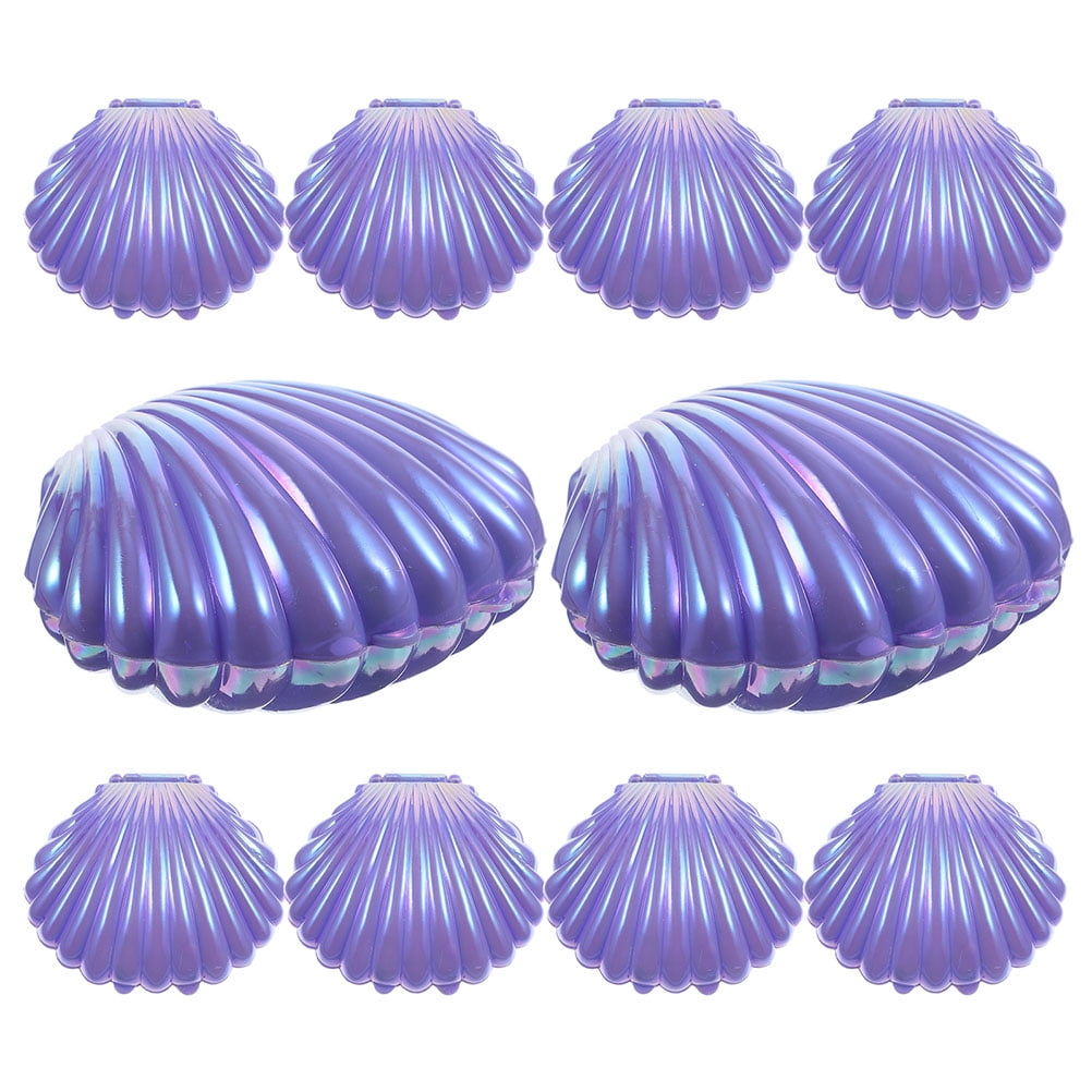 FELTECHELECTR 10Set Seashell Box Purple PP Material For Candy Storage ...