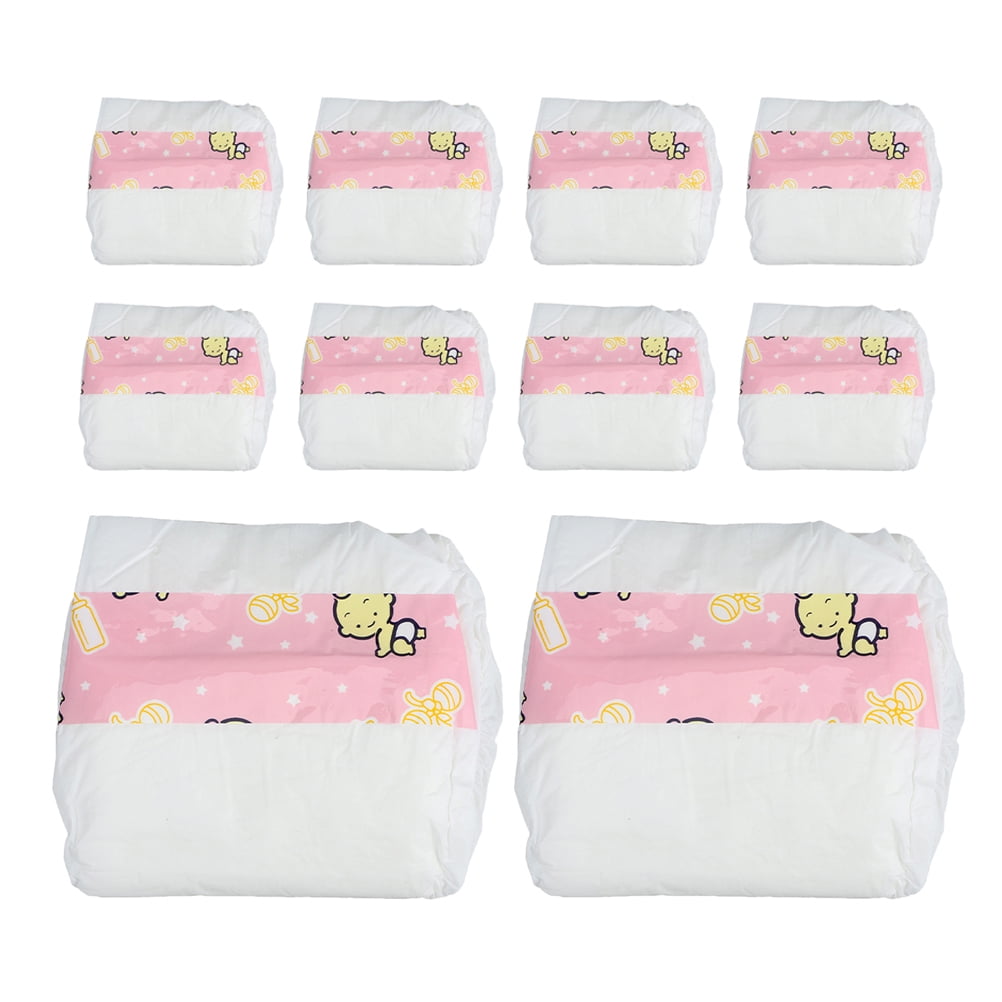 FELTECHELECTR 12 Pcs Baby Doll Accessories Pink Doll Diapers for ...