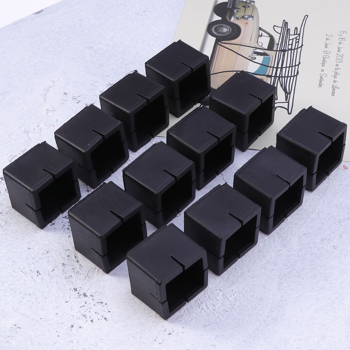FELTECHELECTR 12 PCS Black Chair Leg Covers Floor Protector for Moving ...