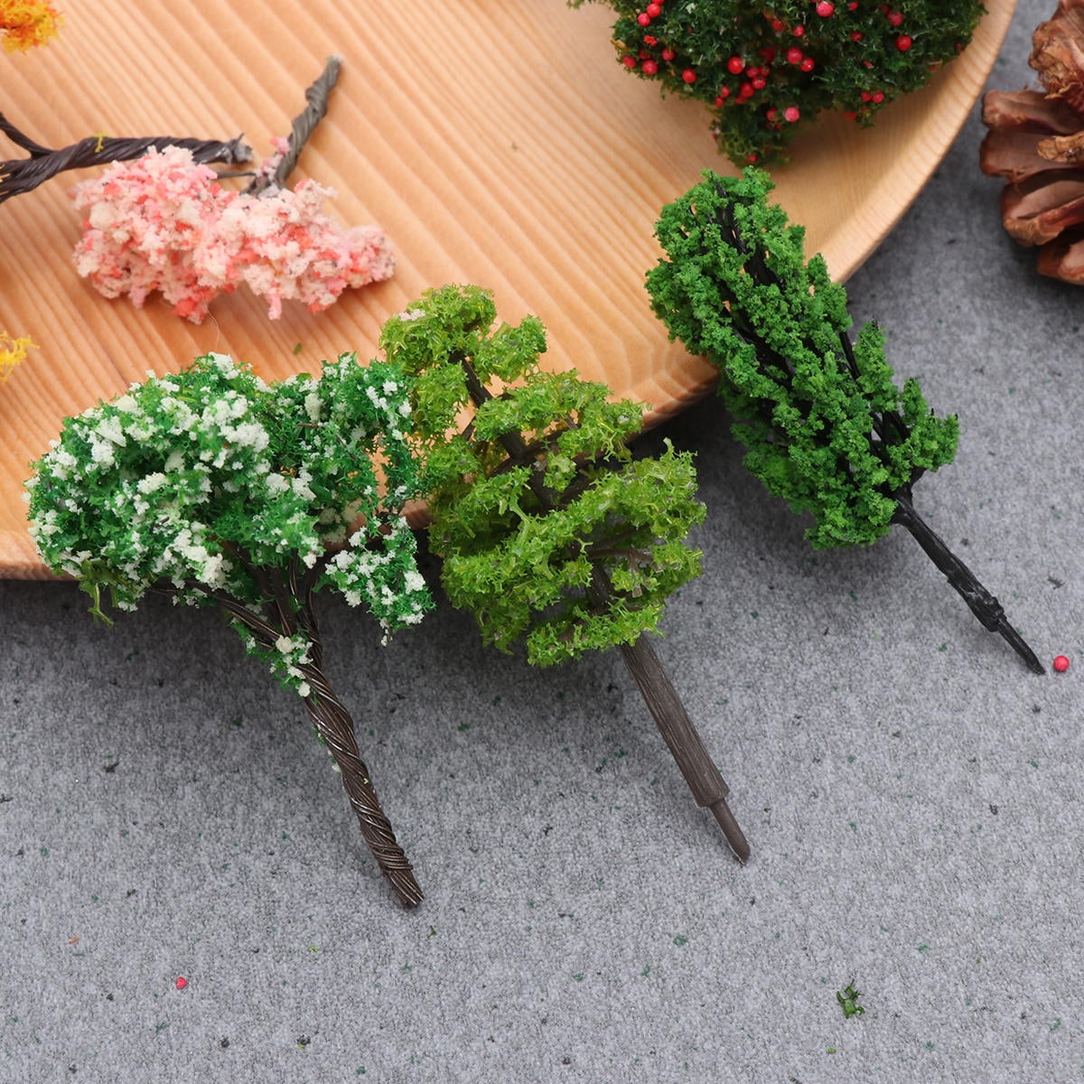 FELTECHELECTR 12Pcs Fake Trees Miniature For Projects PVC Resin Plastic ...
