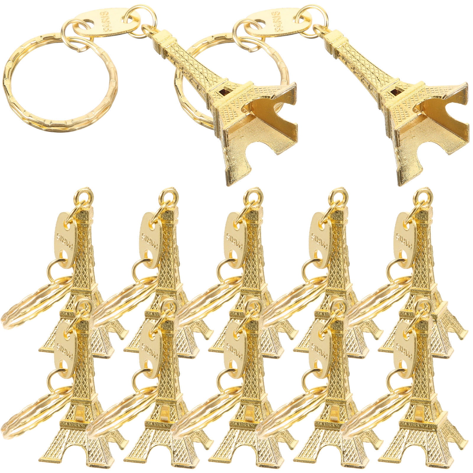 FELTECHELECTR 12Pcs Metal Key Chain Eiffel Tower Shape for Bag and Cell ...