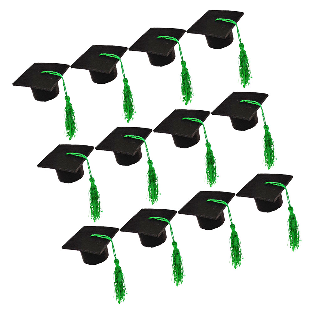 FELTECHELECTR 12Pcs Mini Graduation Cap Bottle Toppers Nonwovens for ...