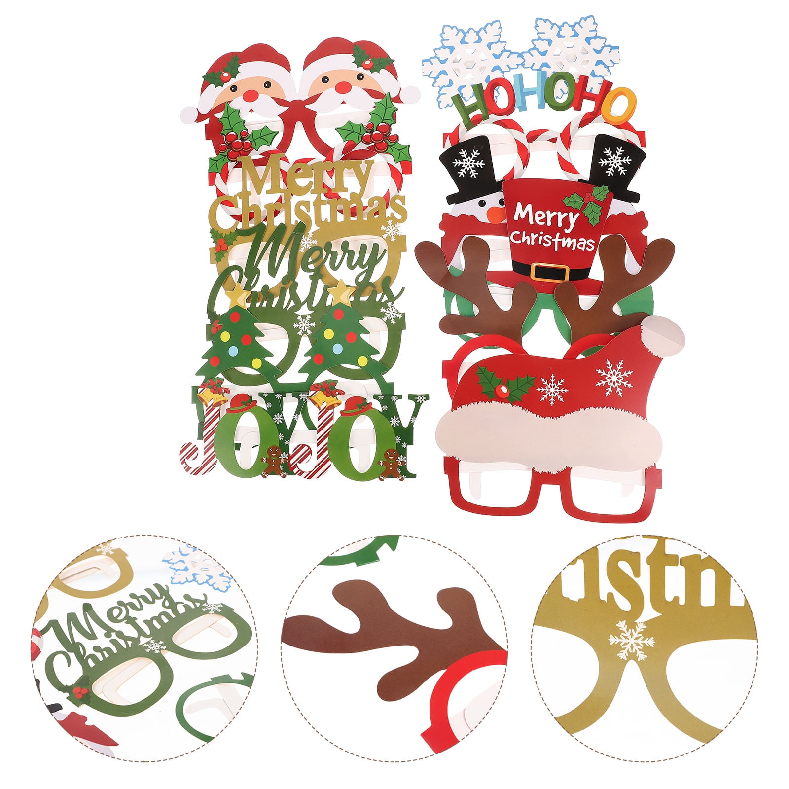 FELTECHELECTR 12Set Assorted Color Round Square Oval Paper Glasses ...