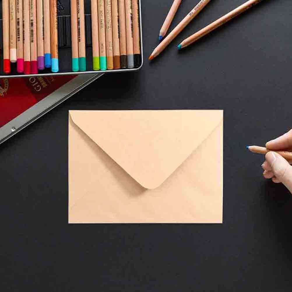 FELTECHELECTR 150Pcs Khaki Paper Envelopes for Invitations Rectangular ...