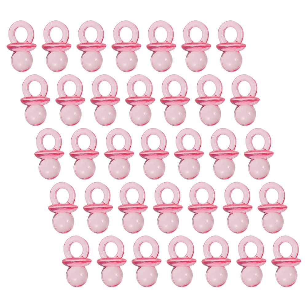 FELTECHELECTR 150Pcs Mini Clear Pink Acrylic Pacifiers for Baby Shower ...