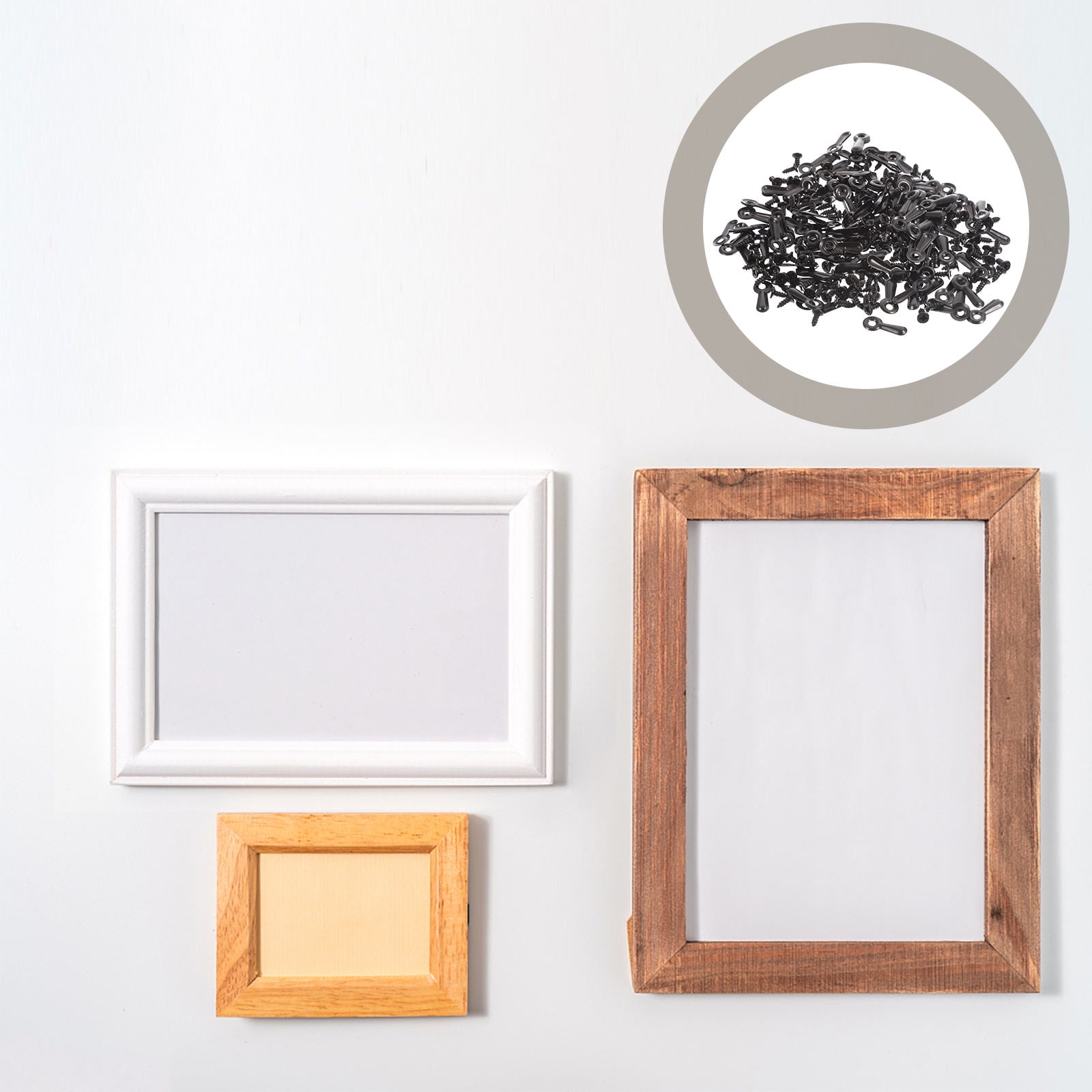 FELTECHELECTR 160Pcs Set Metal Picture Frame Clips Turn Buttons Black ...