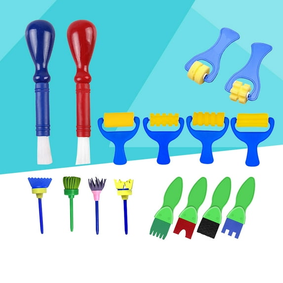 FELTECHELECTR 16Pcs Colorful Kids Paint Brush Birthday Parties Assorted ...