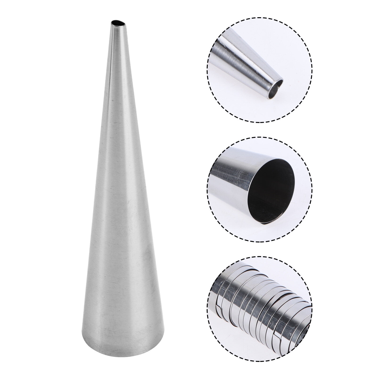FELTECHELECTR 16Pcs Stainless Steel Pastry Cream Horn Molds Conical ...