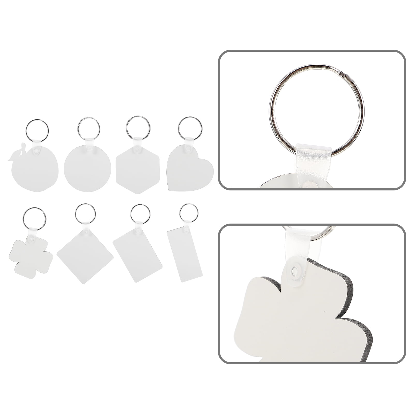 FELTECHELECTR 16Pcs Sublimation Keychains Blank 8 Different Shapes ...