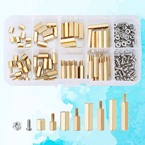 FELTECHELECTR 180Pcs Copper Column Screw and Wall Plug Set Assorted ...
